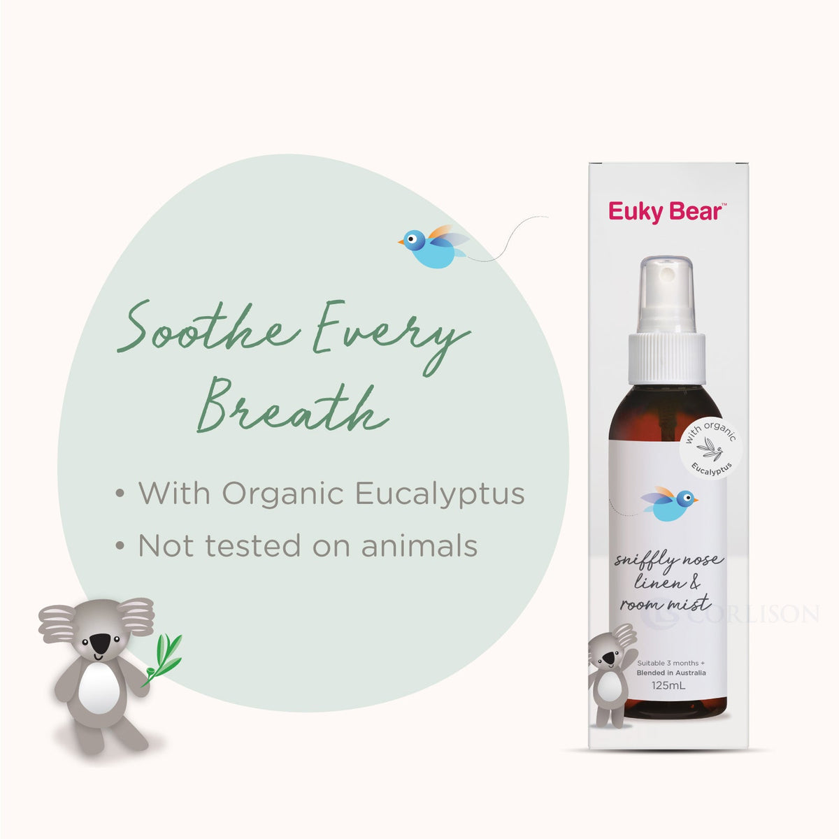 Buy Euky Bear Sniffly Nose Linen & Room Mist 125ml | ShopCorlison Singapore