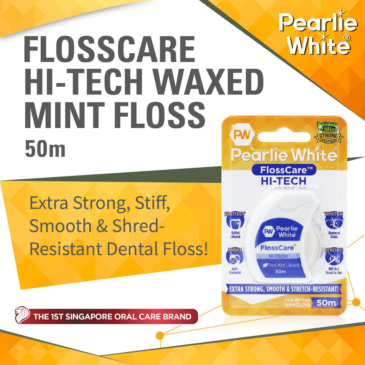 Buy Pearlie White FlossCare Waxed Mint Floss | ShopCorlison Singapore