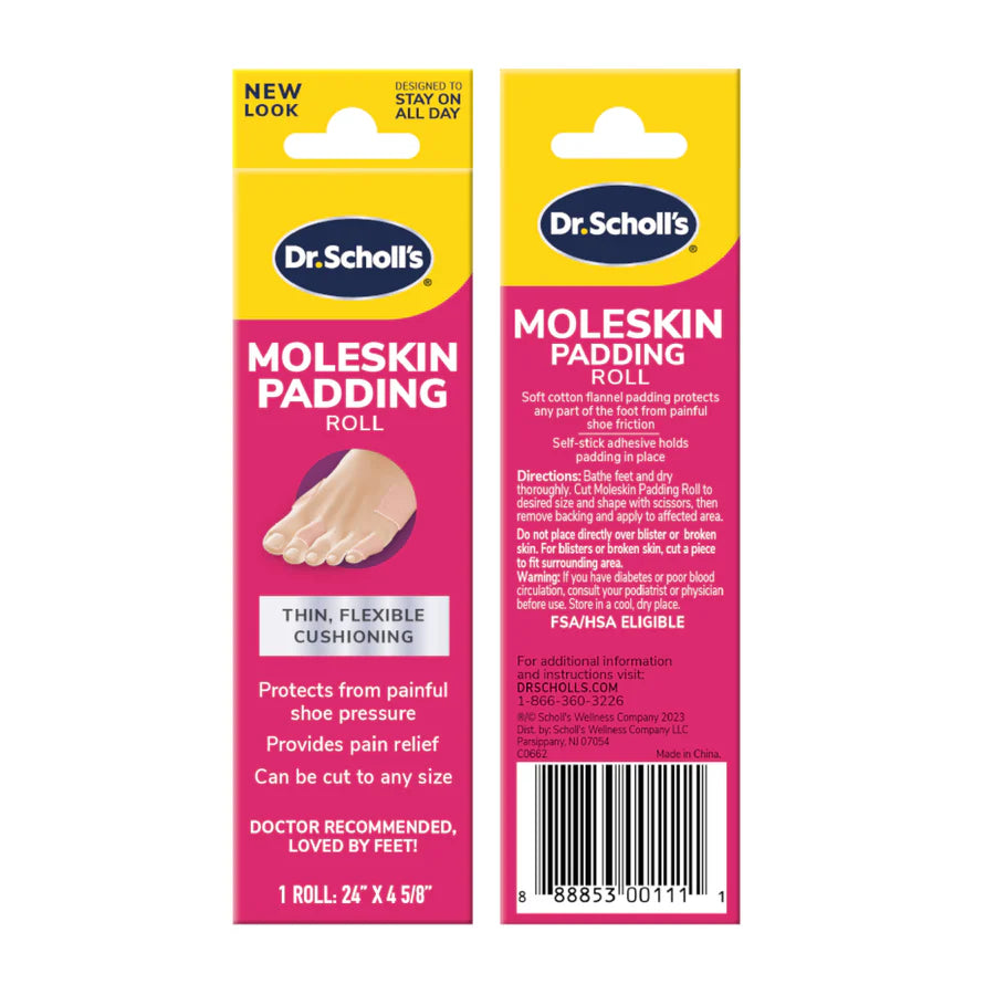 Dr Scholl's Moleskin Padding Roll 24' x 4 5/8" – ShopCorlison