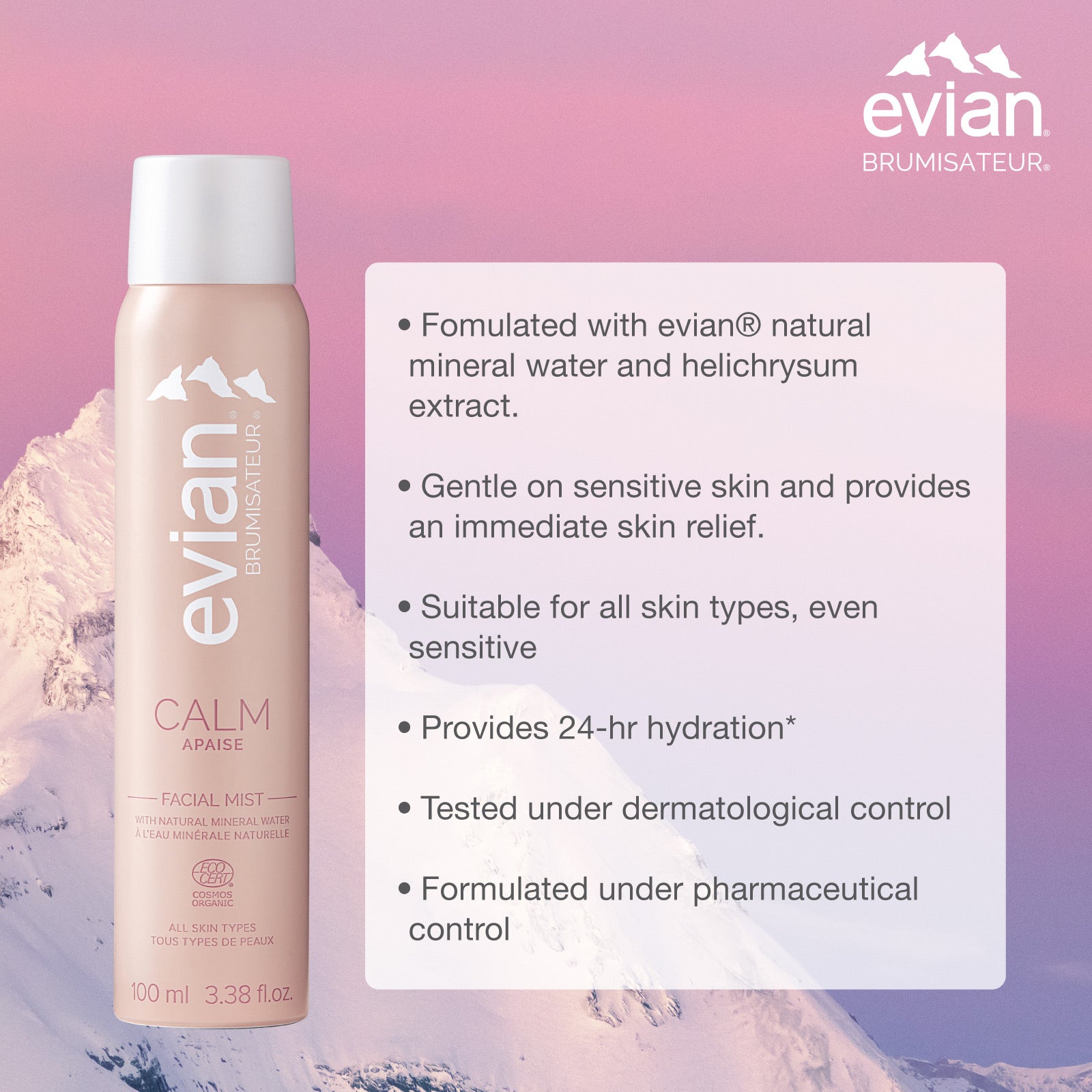 Face Mist For Sensitive Skin, Evian® Facial Mist Calm 100ml – ShopCorlison