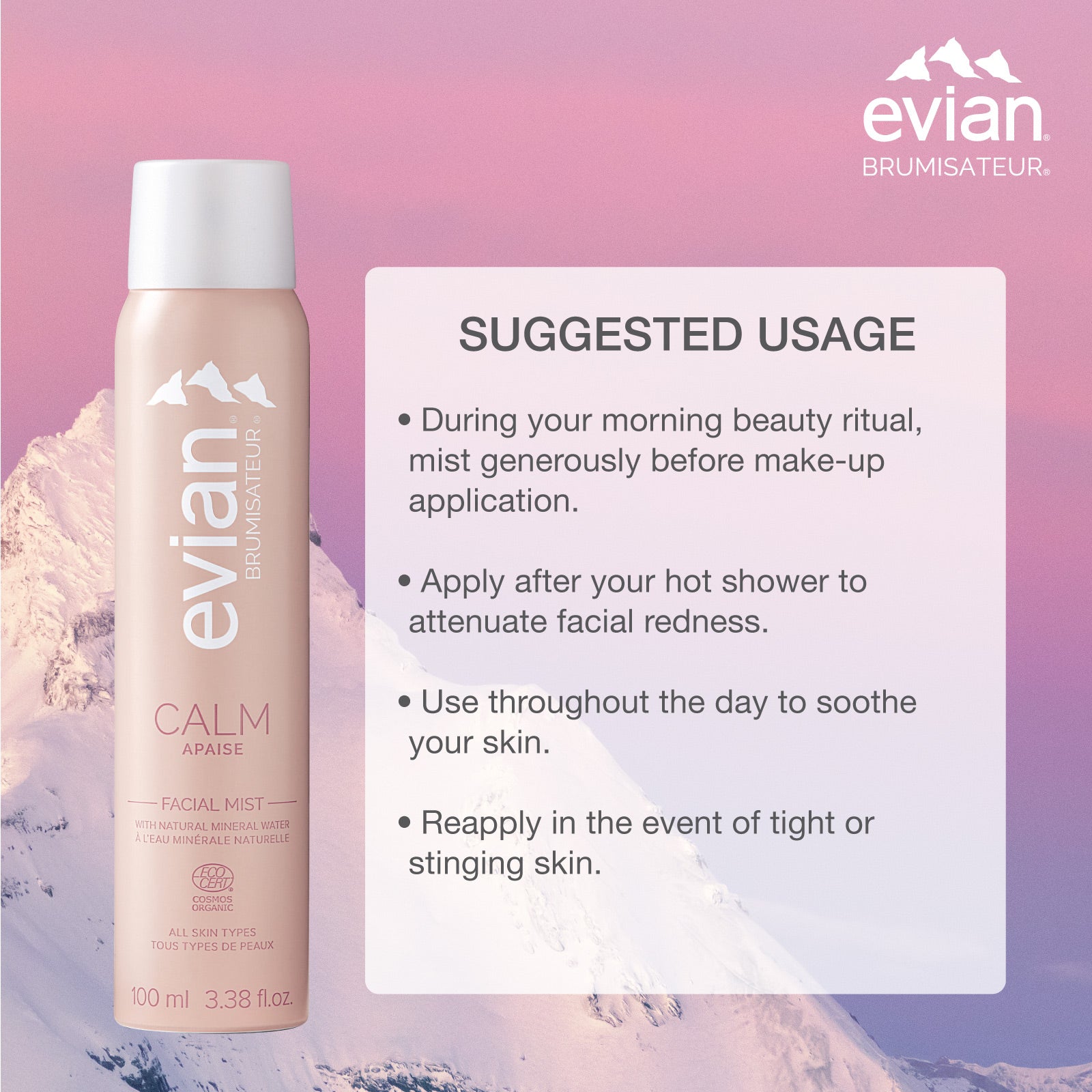 Face Mist For Sensitive Skin, Evian® Facial Mist Calm 100ml – ShopCorlison
